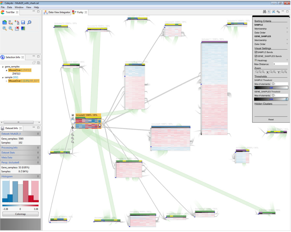 Furby: Fuzzy Force-Directed Bicluster Visualization | Samuel Gratzl